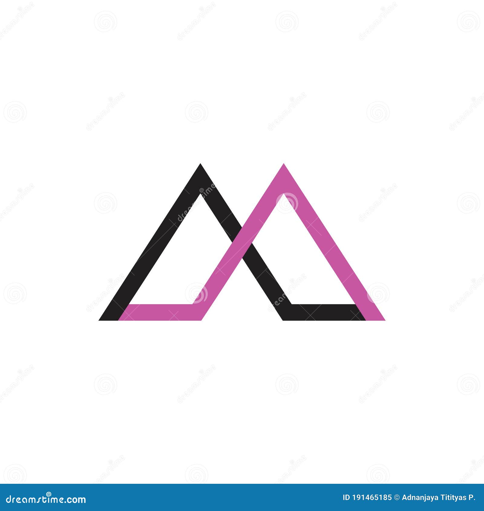 Letter M Infinity Line Geometric Logo Vector Stock Vector ...
