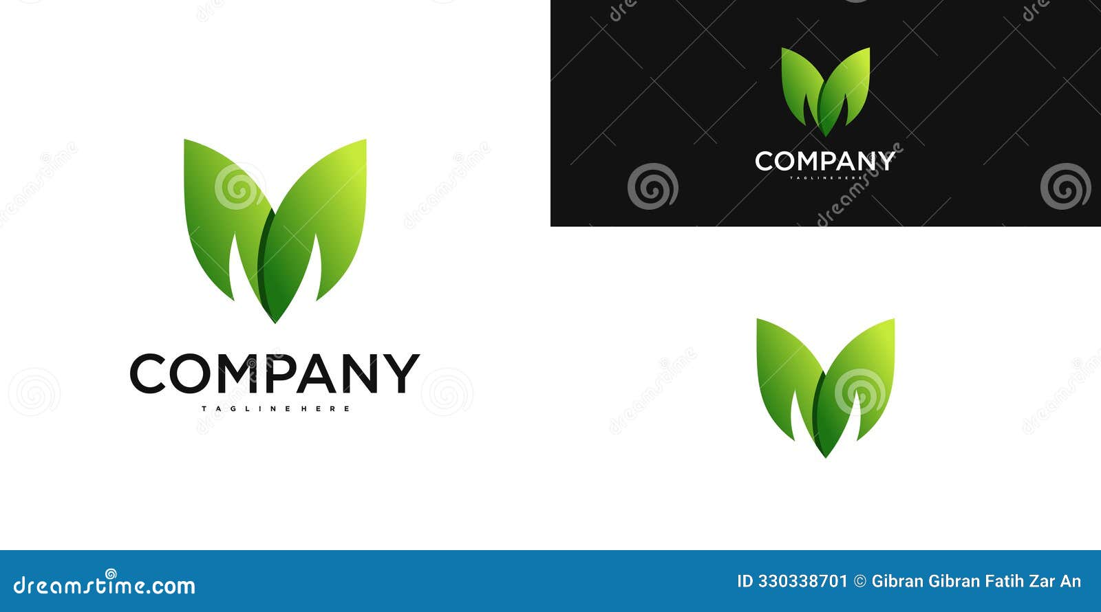 Letter M and Leaf Logo Design in Abstract Style. Premium Vector Stock ...