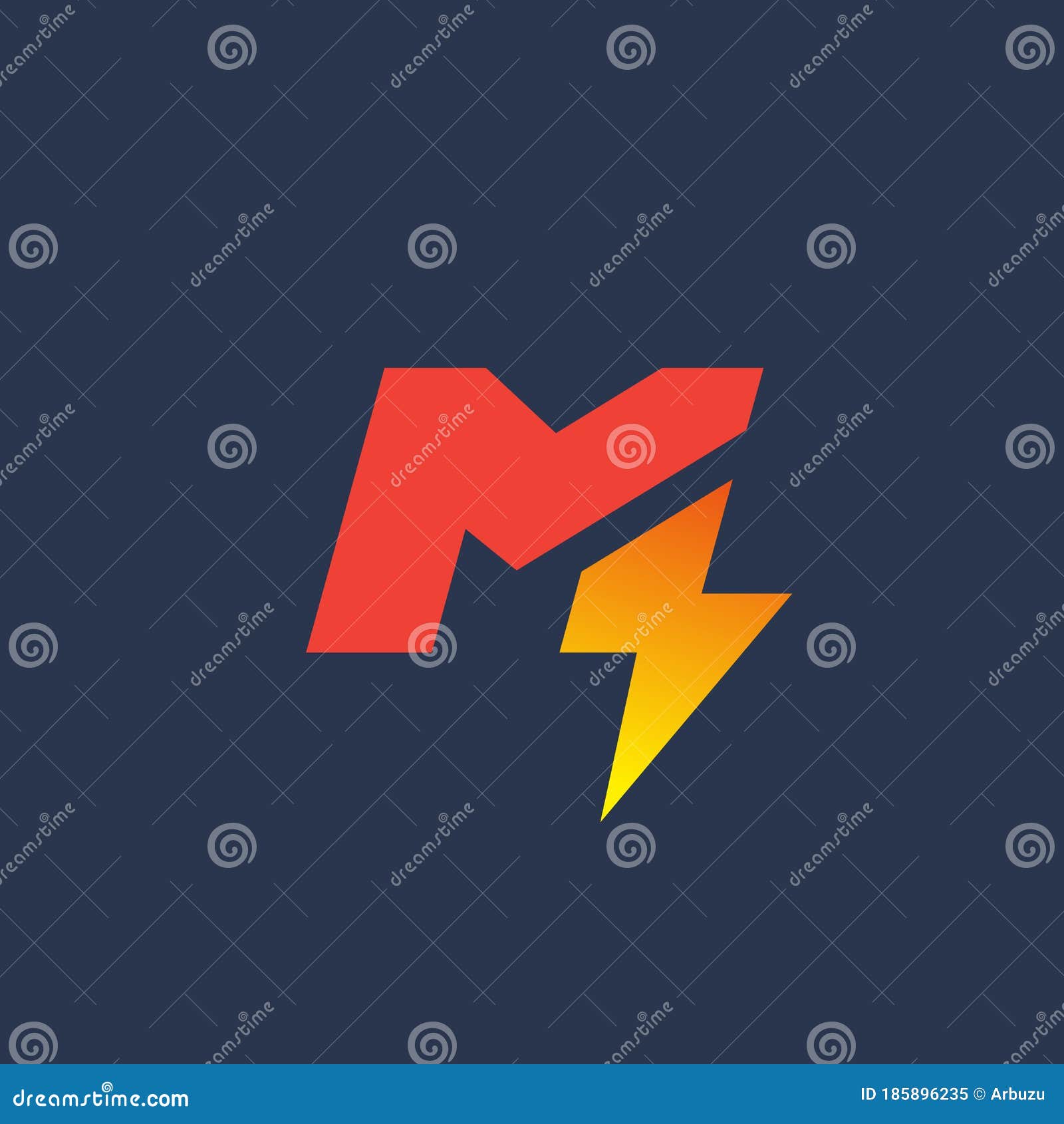 Letter M Lightning Logo Icon Design Template Elements Stock Vector ...