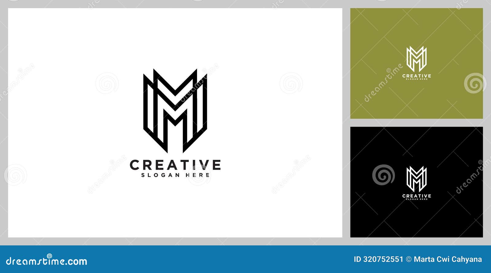 Letter M Line Logo Design. Linear Creative Minimal Monochrome Monogram ...