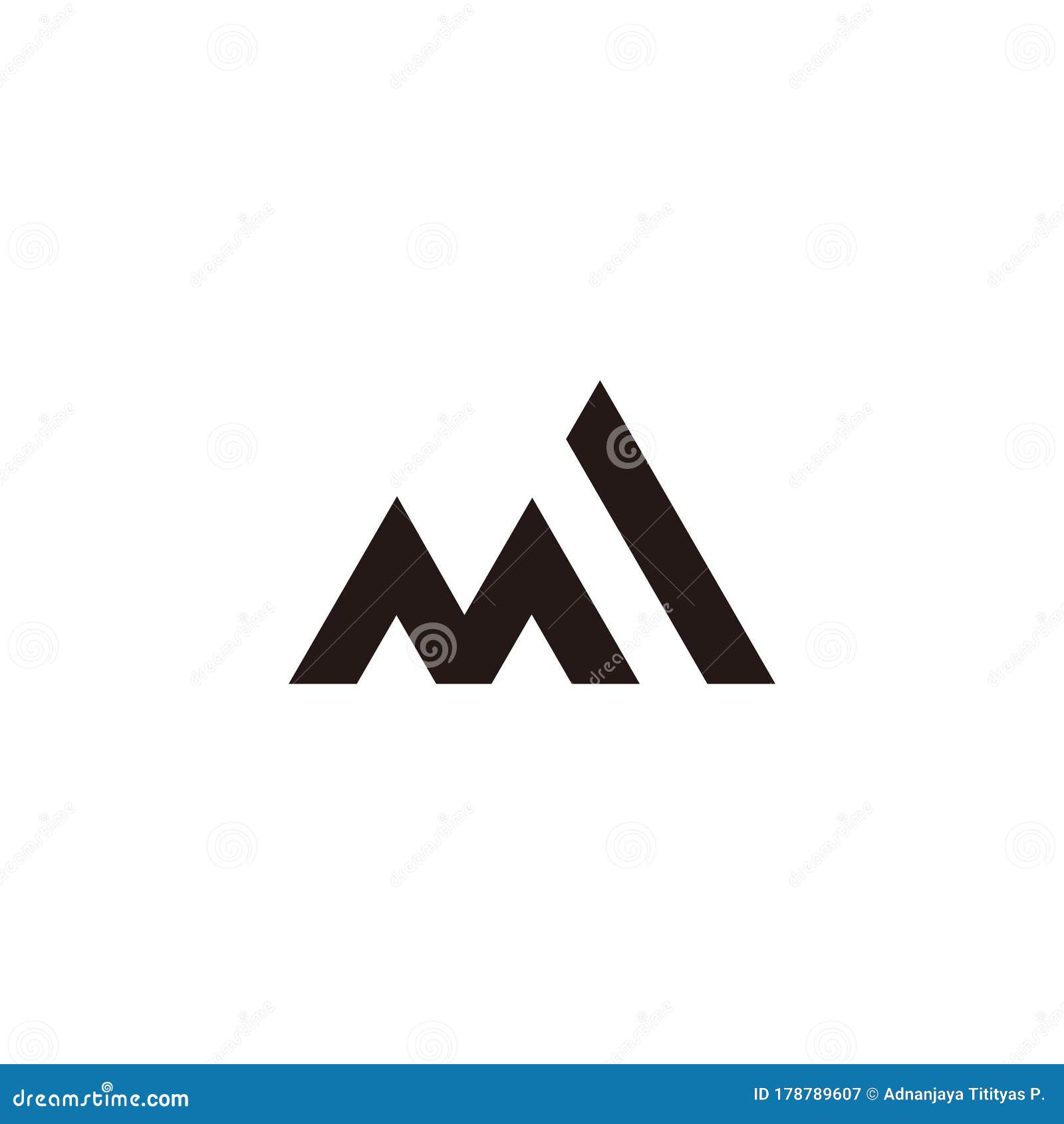 Letter M Linear Triangle Geometric Logo Vector Stock Vector ...