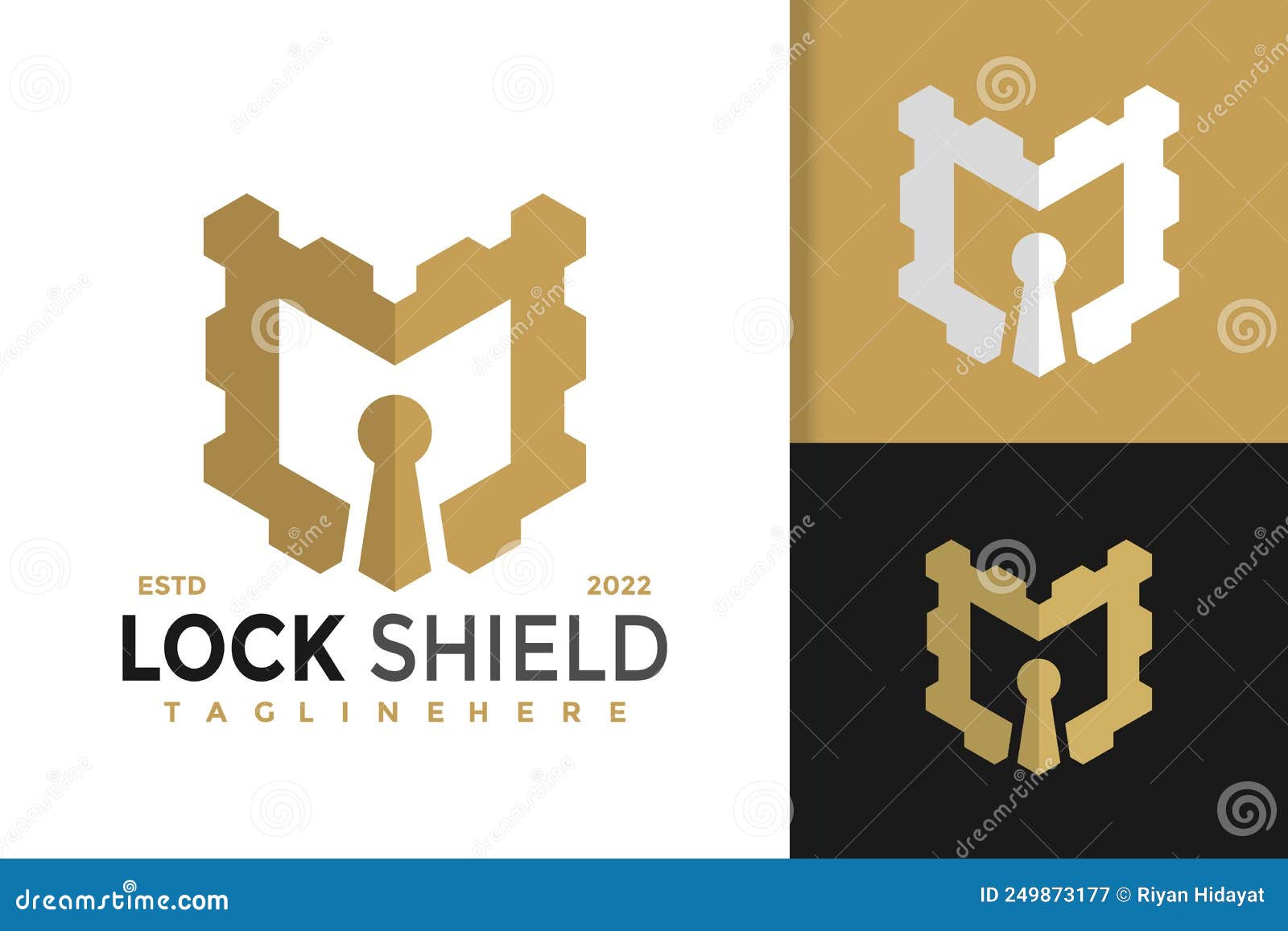 Letter M Lock Shield Modern Elegant Logo Design Vector Template Stock ...