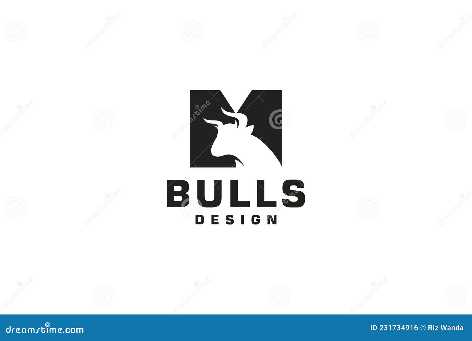 Letter M Logo, Bull Logo,head Bull Logo, Monogram Logo Design Template ...