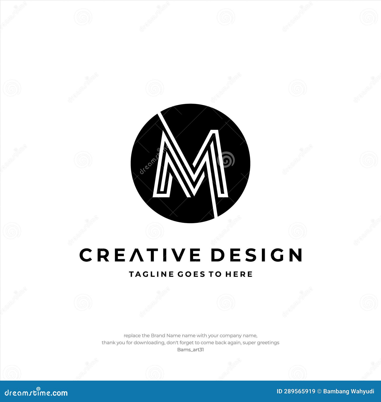Letter M Logo Circle Creative Design Stock Illustration - Illustration ...