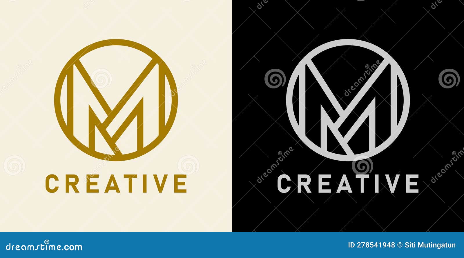 Letter M Logo with Circle Shape Style Stock Vector - Illustration of ...