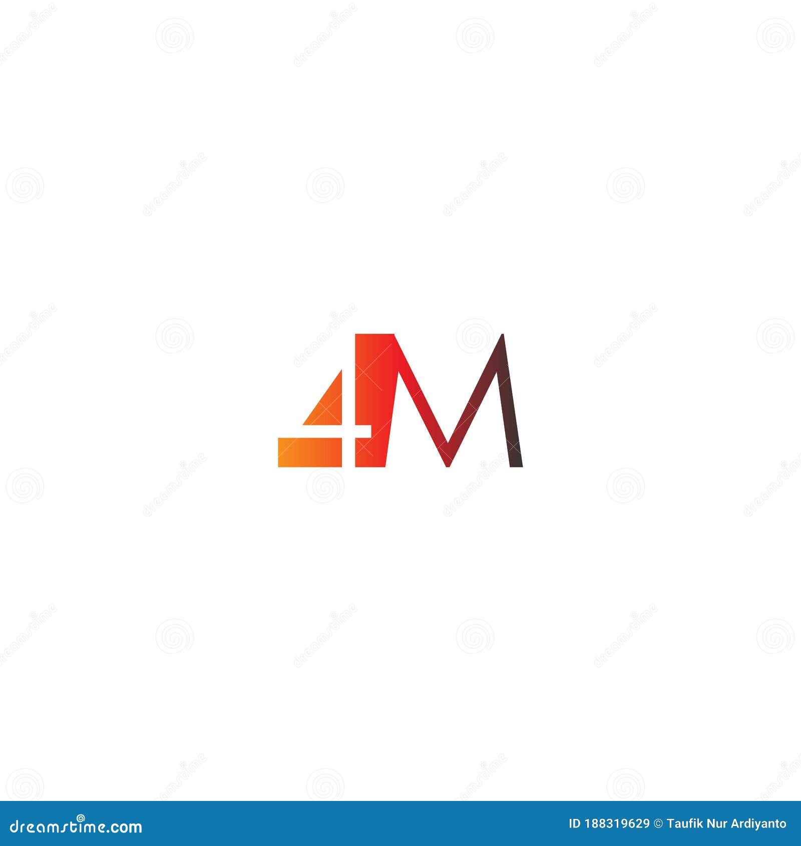Letter 4M logo combination stock vector. Illustration of minimal ...