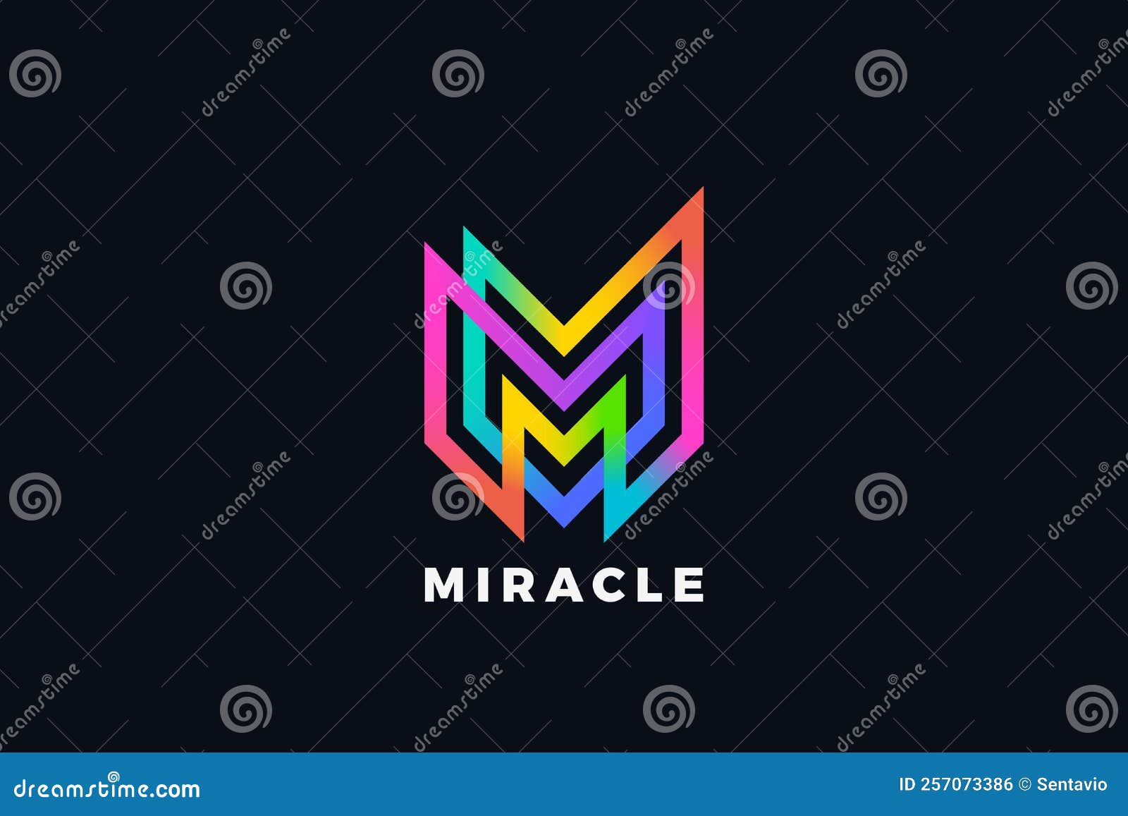 Letter M Logo Design Loop Infinite Vector Template Colorful Linear ...