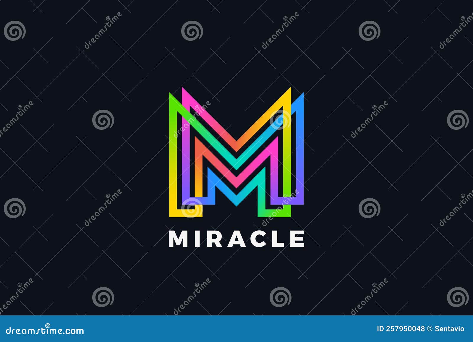 Letter M Logo Design Loop Infinite Vector Template Colorful Linear ...
