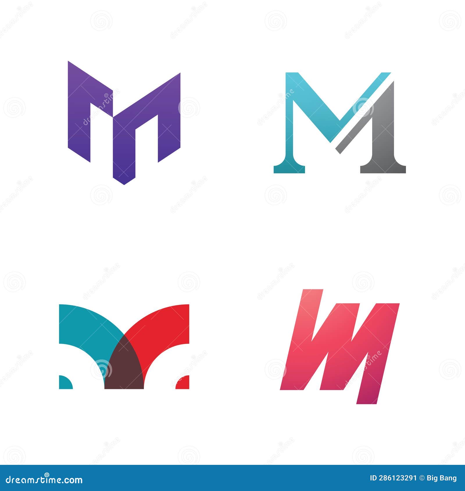 Letter M Logo Design Template Elements Stock Vector - Illustration of ...