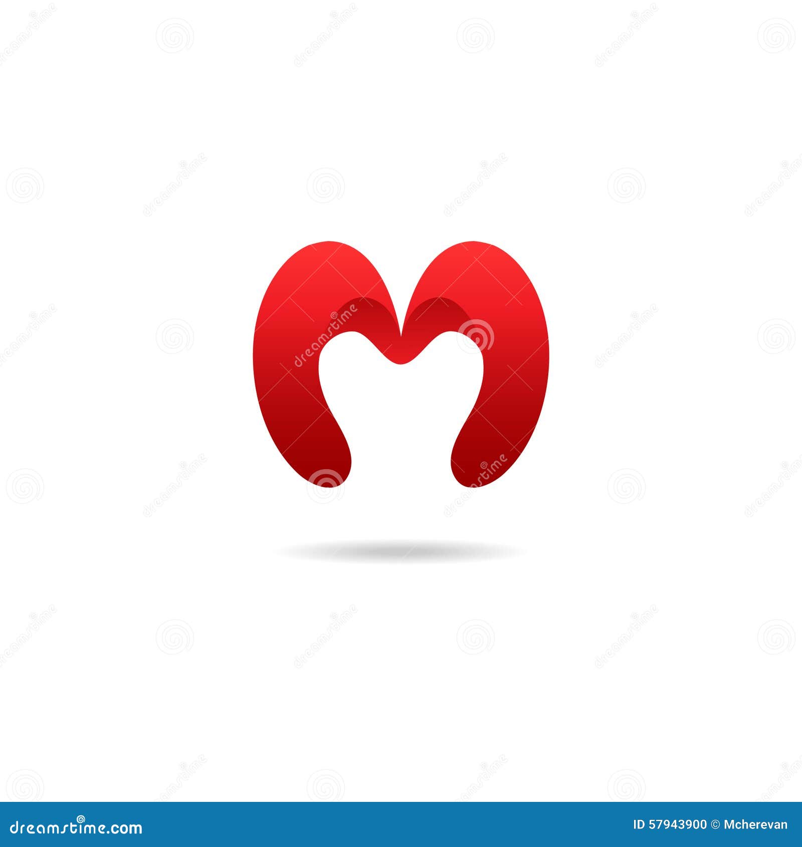 Letter M Logo Design Template in Red Colors. Vector Logotype. Stock ...