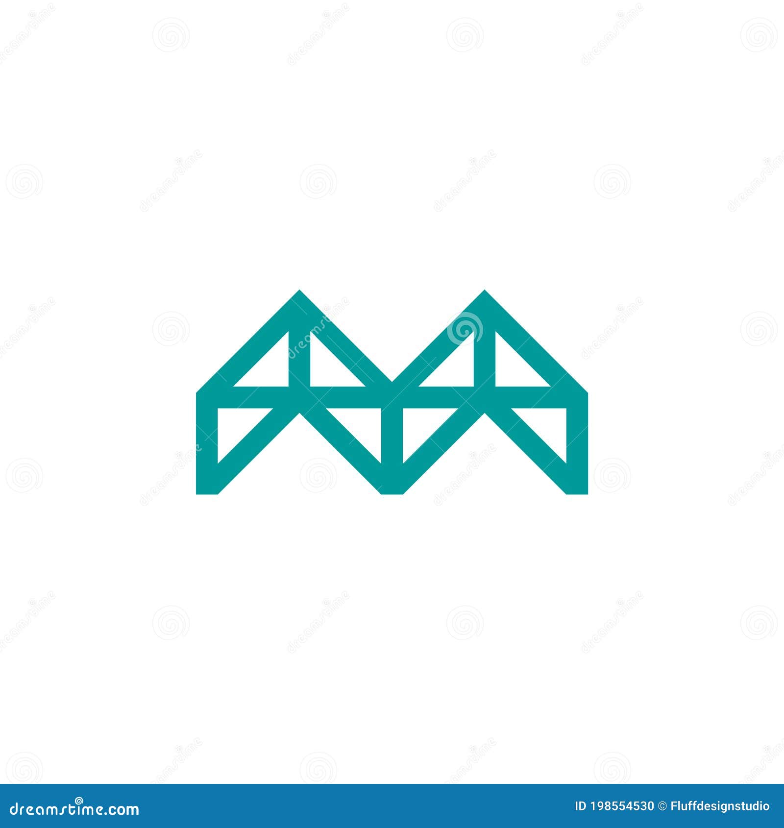 Letter M Logo Forming a Geometric Bridge Stock Vector - Illustration of ...