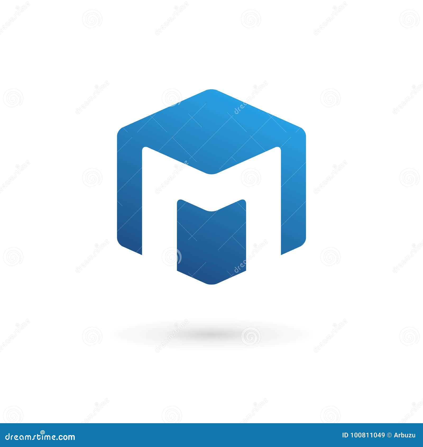 Letter M Cube Logo Icon Design Template Elements Stock Vector ...