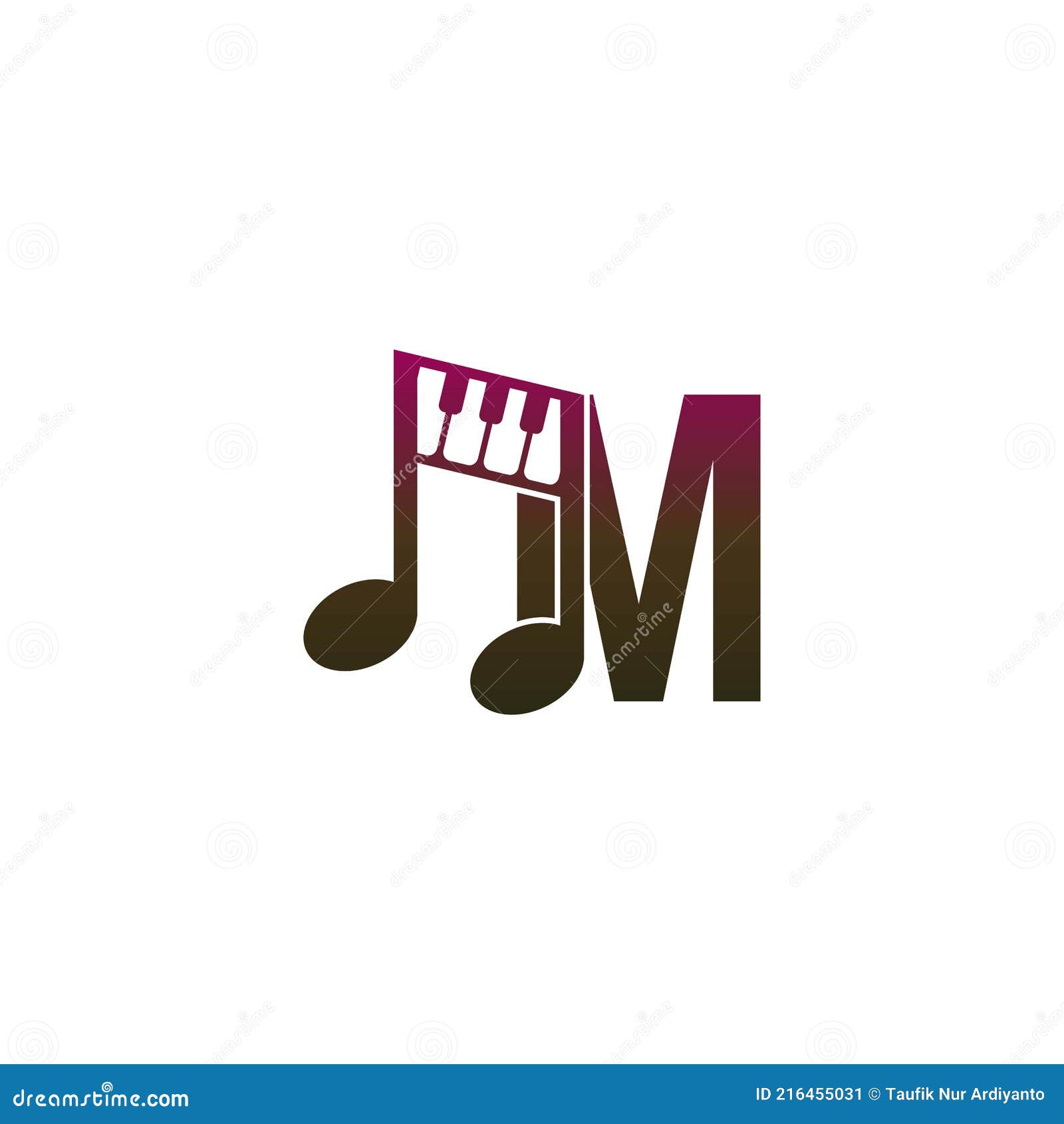 Letter M Logo Icon with Musical Note Design Symbol Template Stock ...