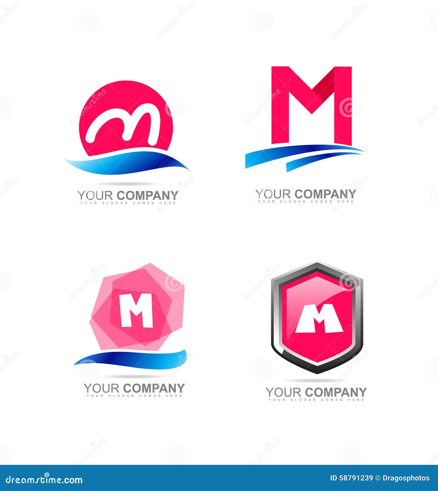 Letter M Logo Icon Set Cartoon Vector | CartoonDealer.com #58791239