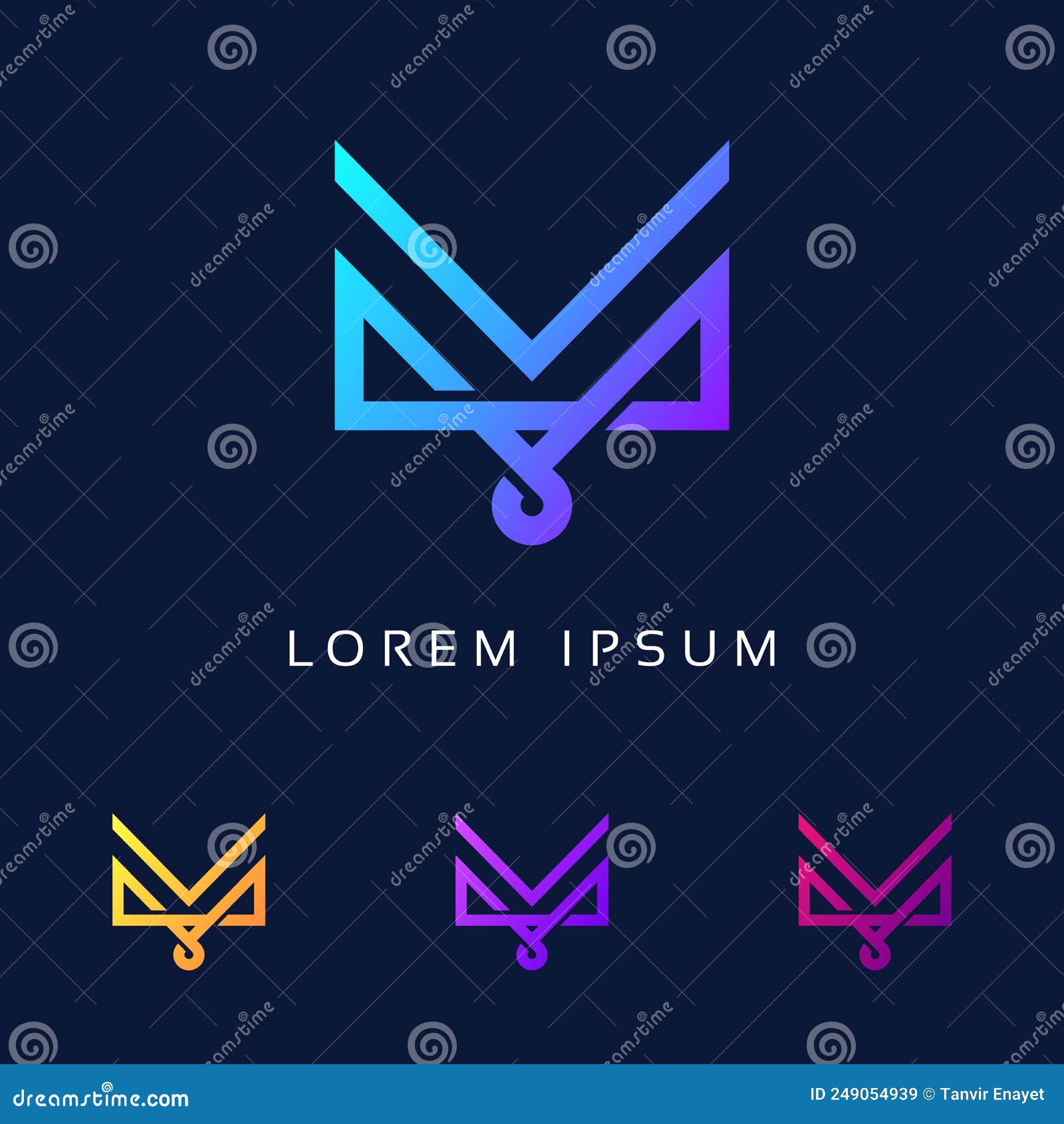 Letter M Logo Minimal Design. Linear Creative Unique Monogram Symbol ...