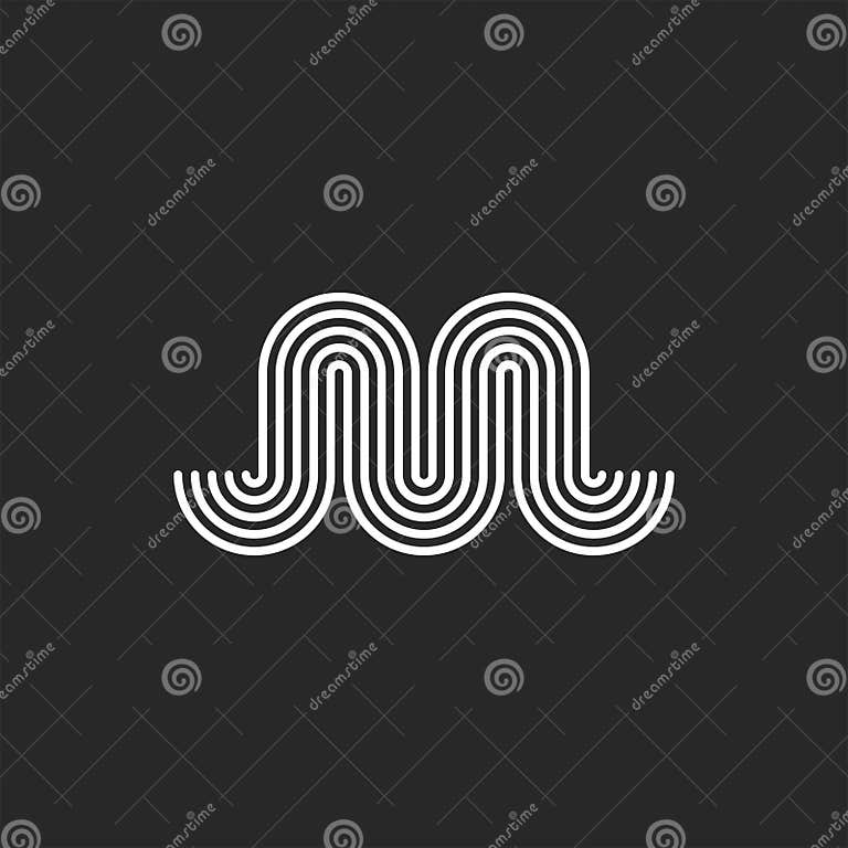 Letter M Logo Minimal Monogram Initial Serpentine Shape, Smooth ...