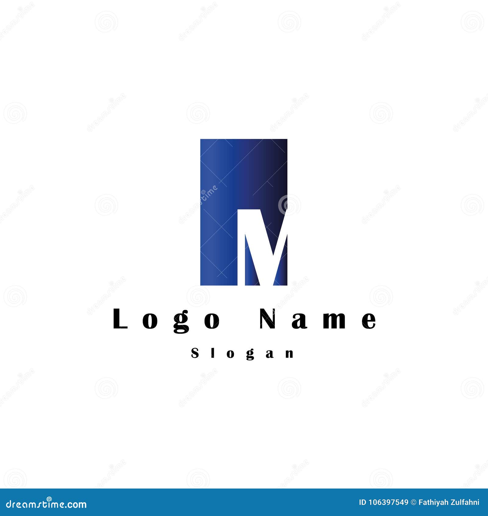 Letter M Logo with Rectangle Background and Gradient Color Stock ...