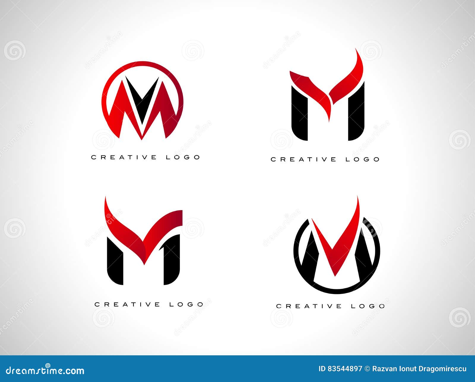 Letter M Logo Set stock vector. Illustration of modern - 83544897