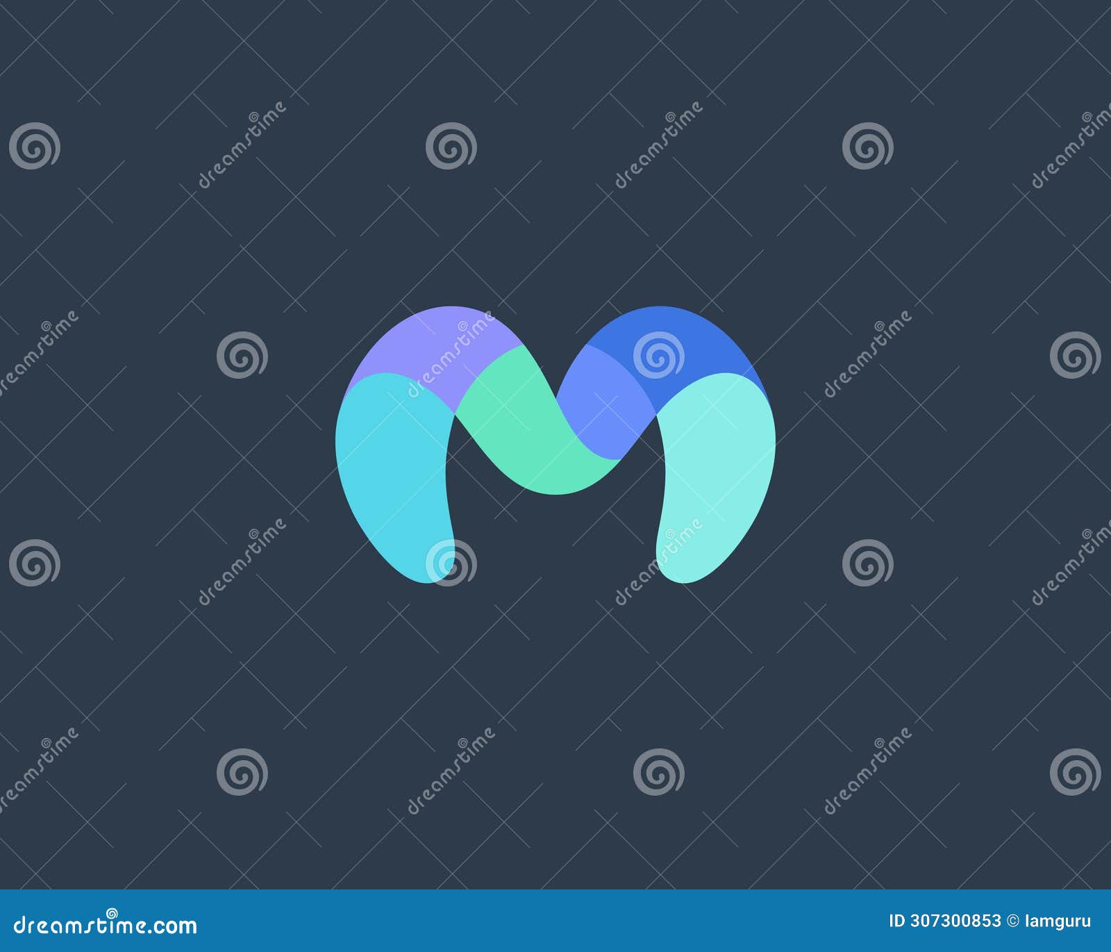 A Letter M Logo from Simple Abstract Shapes. Creative Monogram Initial ...