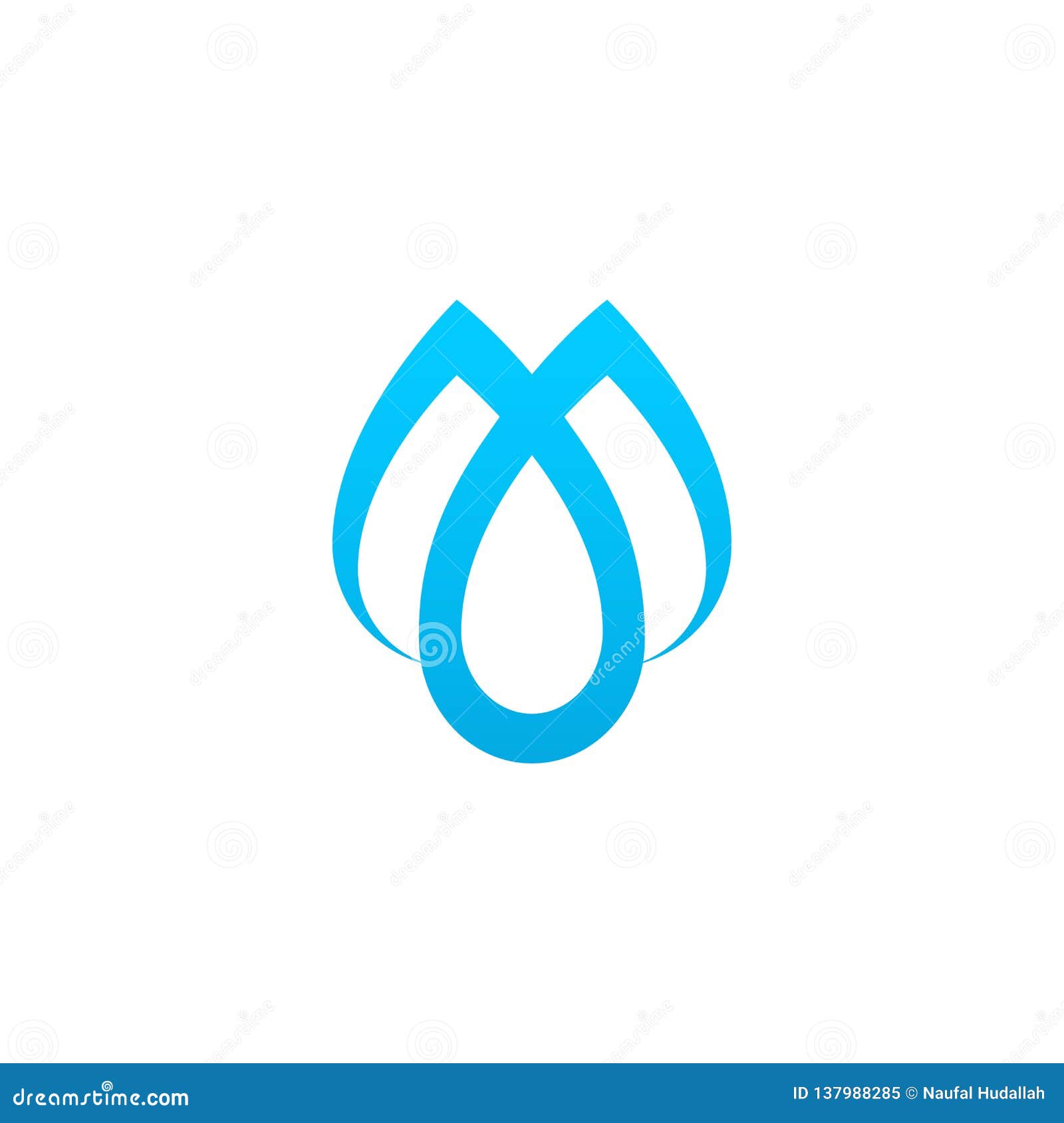 Letter M Logo Template with Three Water Drop Concept Vector Design ...