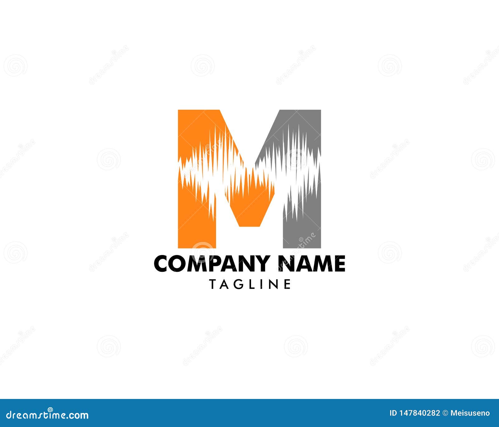 Letter M Logo with Wave Sound Shape Stock Vector - Illustration of icon ...