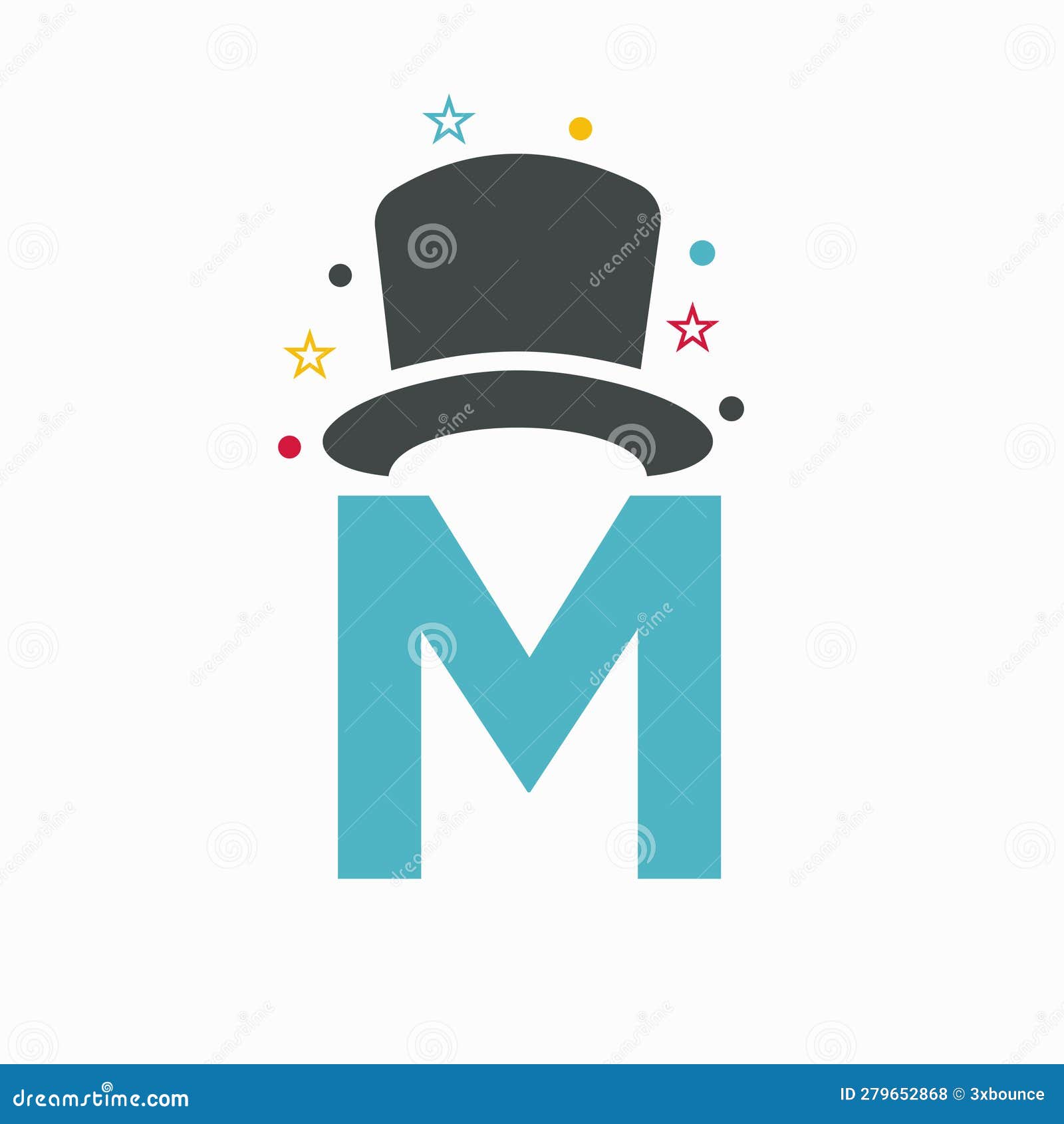 Letter M Magic Hat Logo Design. Magician Symbol Vector Template Stock ...