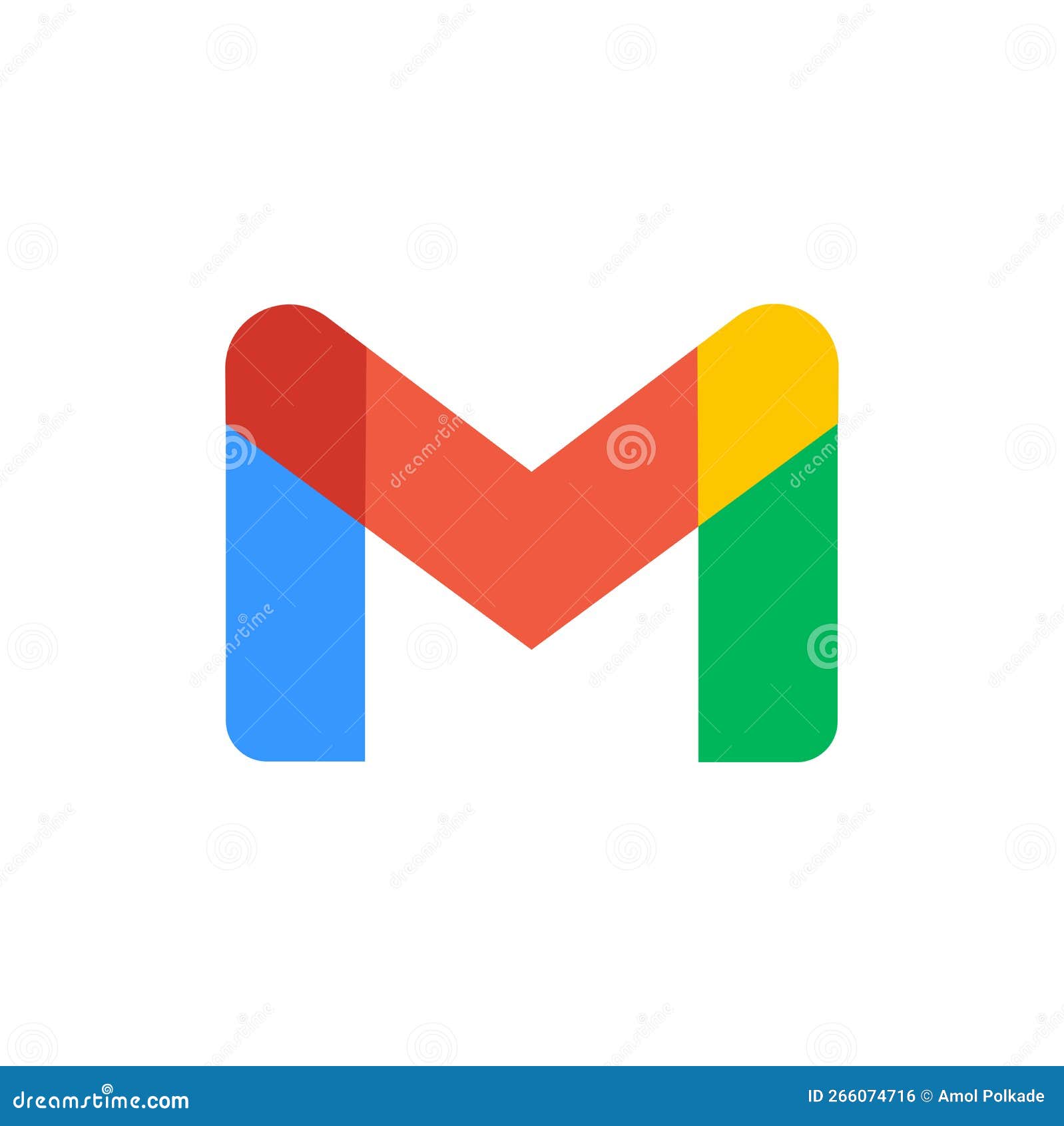 Letter M Mail Monogram in 4 Color. Mail Icon Editorial Photo ...