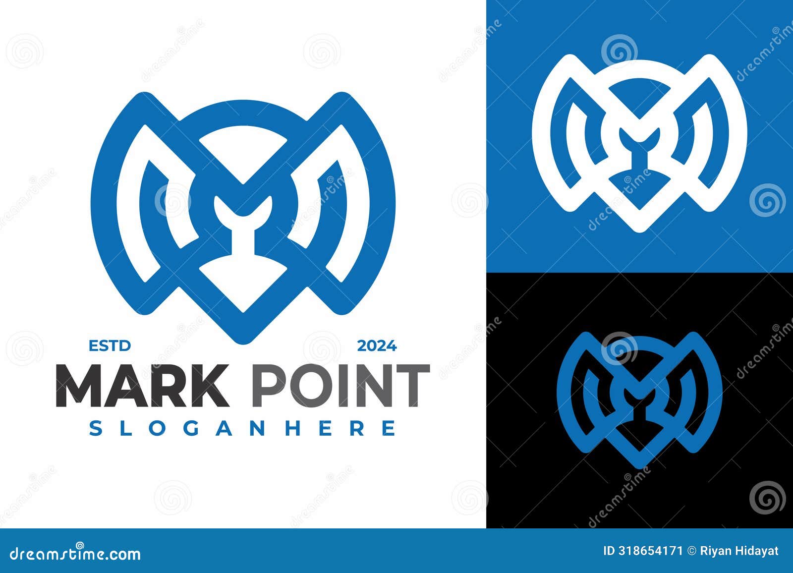 Letter M Mark Point Logo Design Vector Symbol Icon Illustration Stock Vector - Illustration of ...