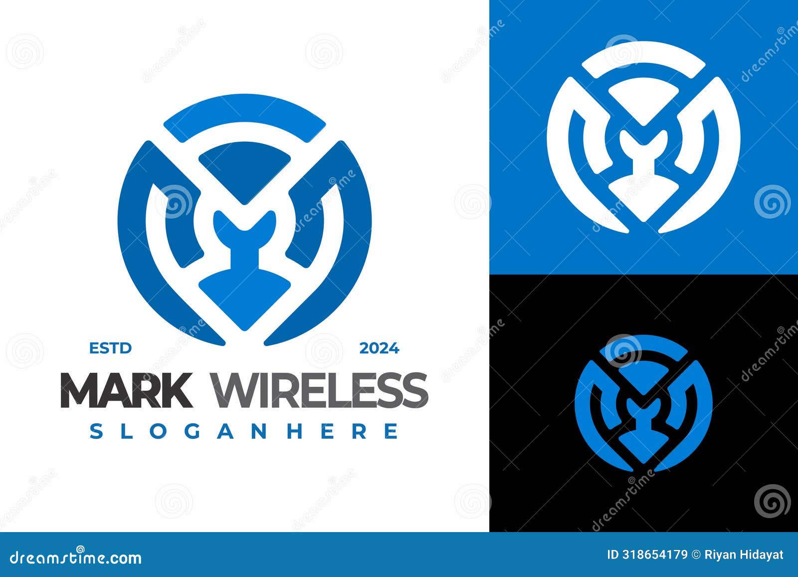 Letter M Mark Wireless Logo Design Vector Symbol Icon Illustration ...