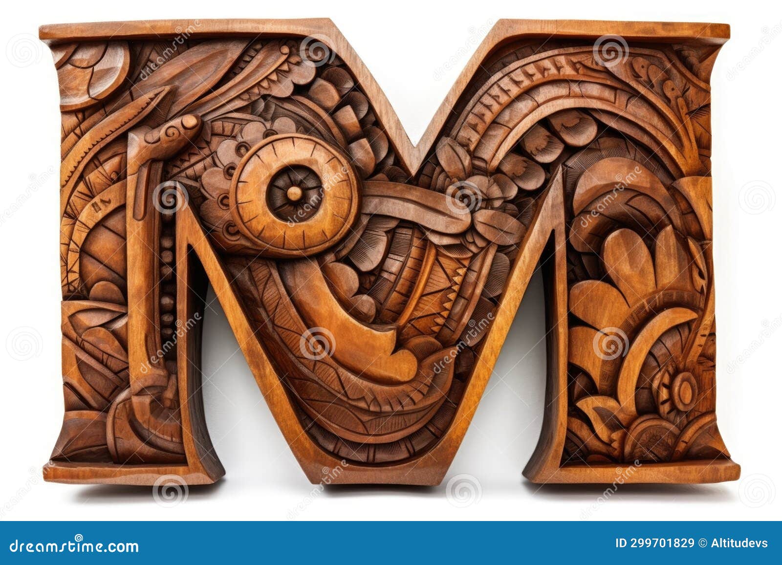 Letter M, Mayan Style, on White Background Stock Illustration ...