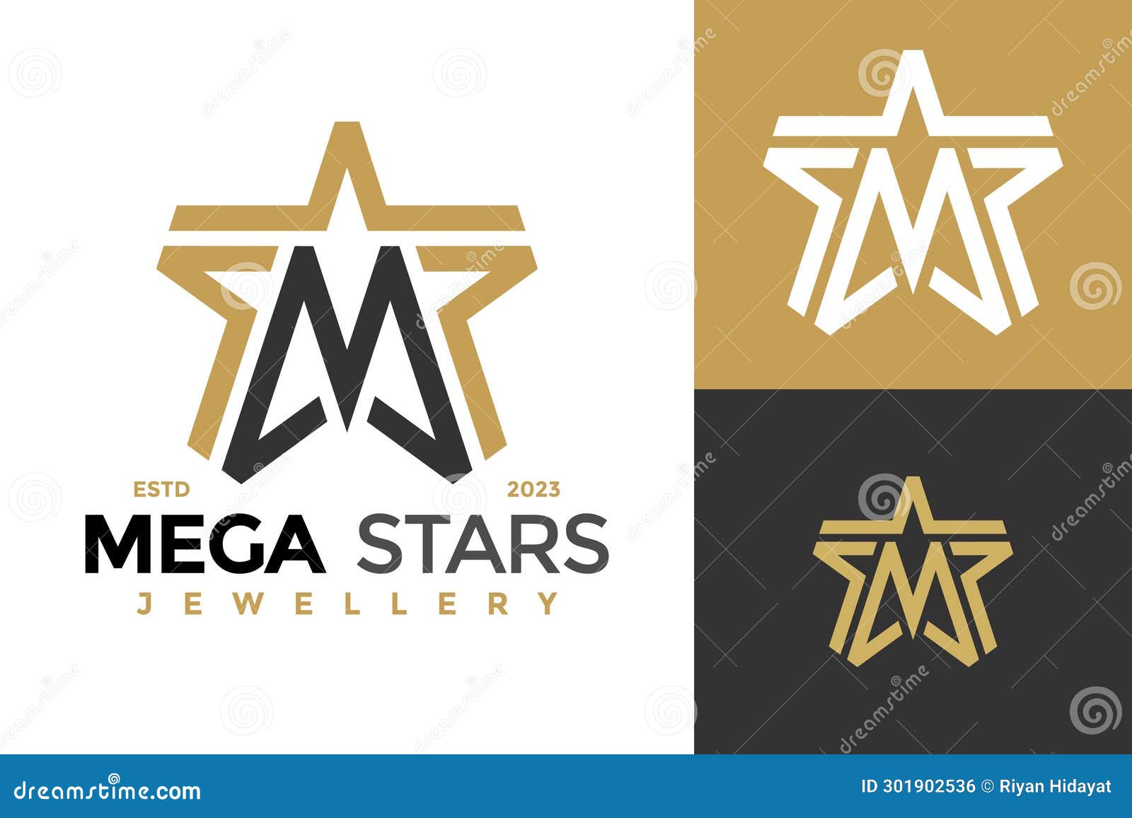 Letter M Mega Stars Logo Design Vector Symbol Icon Illustration Stock ...