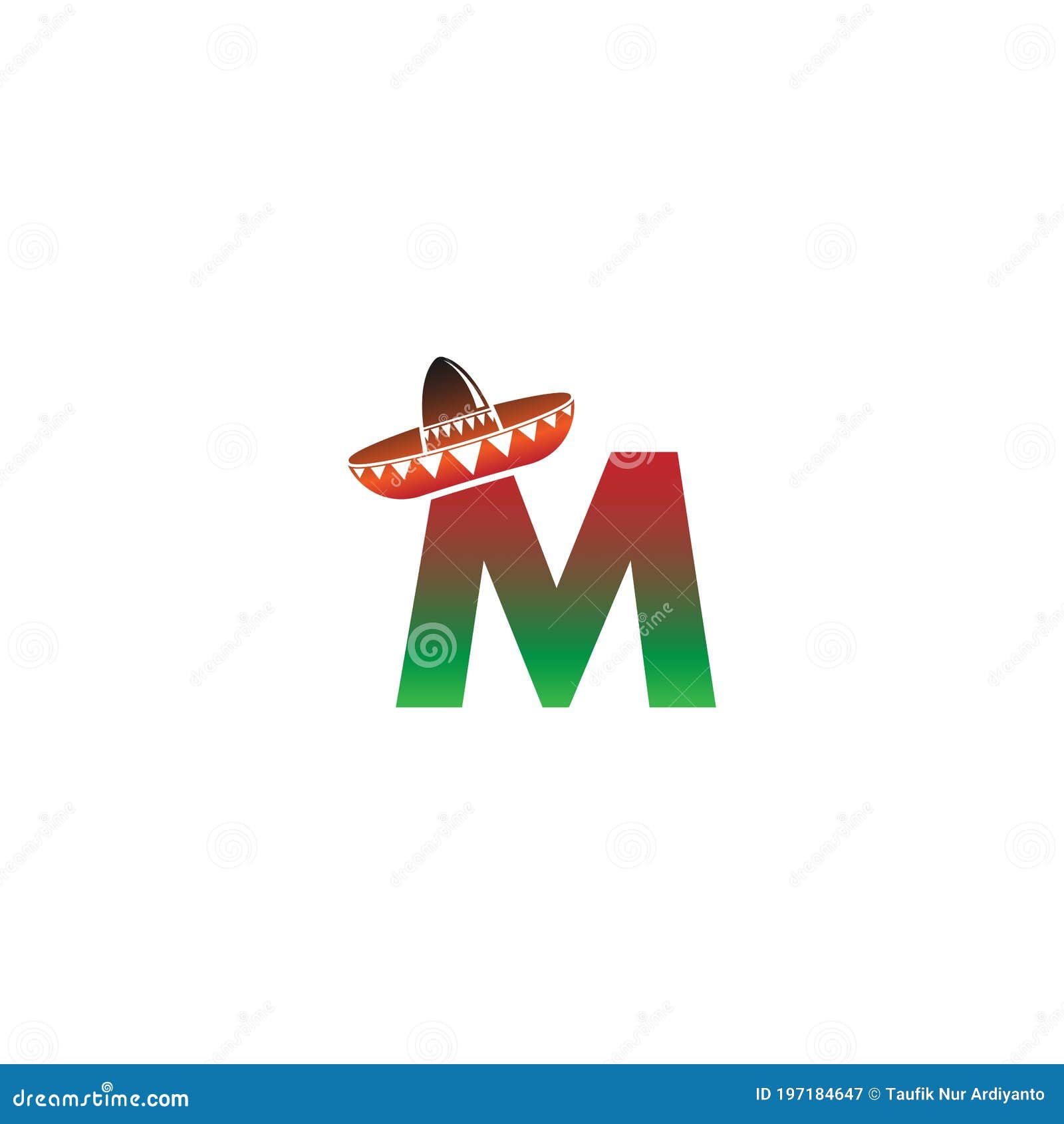 Letter M Mexican Hat Concept Design Stock Vector - Illustration of ...
