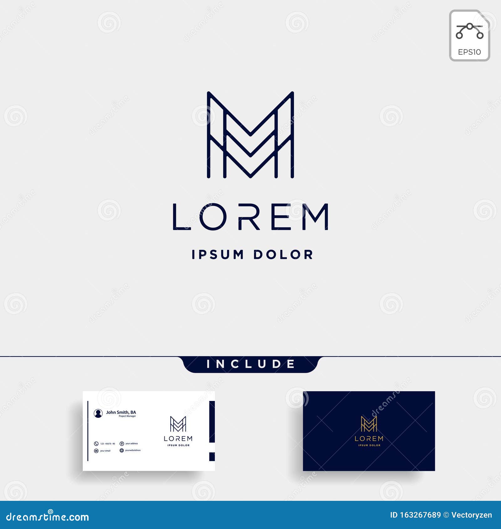 Letter M MM Monogram Logo Design Minimal Stock Vector - Illustration of ...