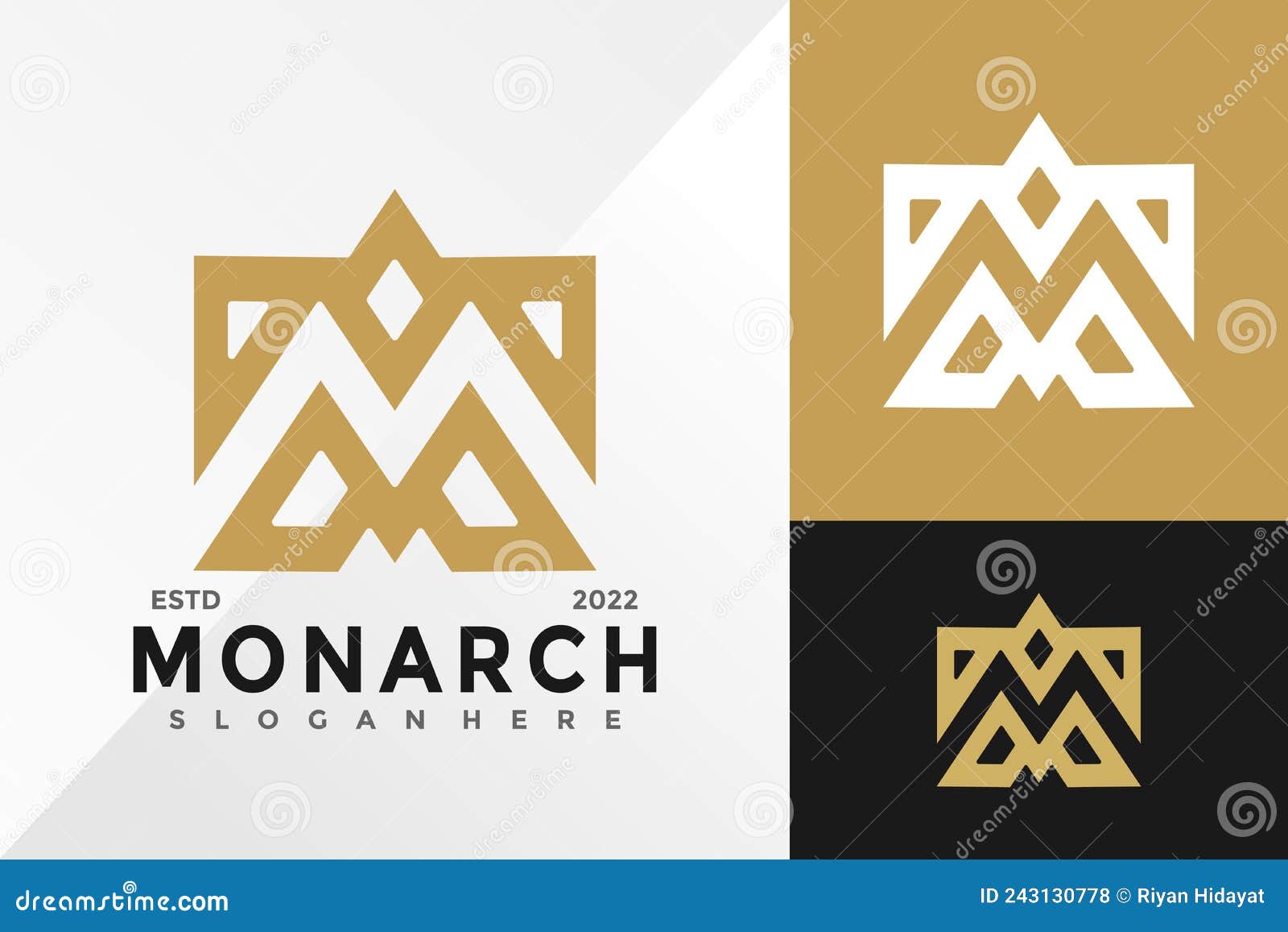 Letter M Monarch Logo Design Vector Illustration Template Stock ...