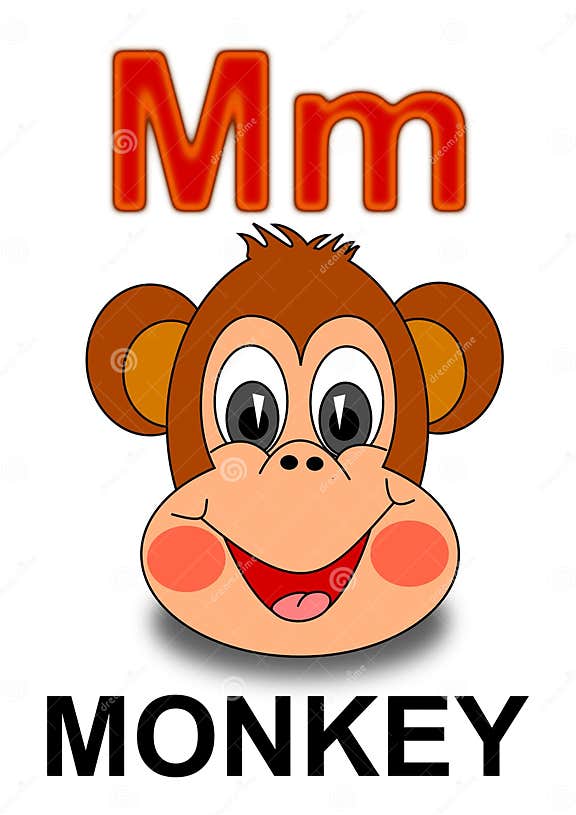 Letter M monkey stock illustration. Illustration of head - 17780195