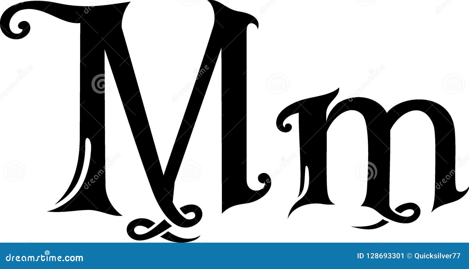 Letter M Monogram stock illustration. Illustration of letter - 128693301