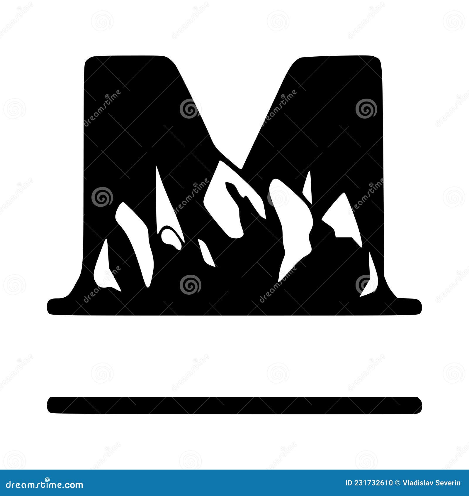 Letter M and Mountain Personalized Monogram. Stock Vector ...