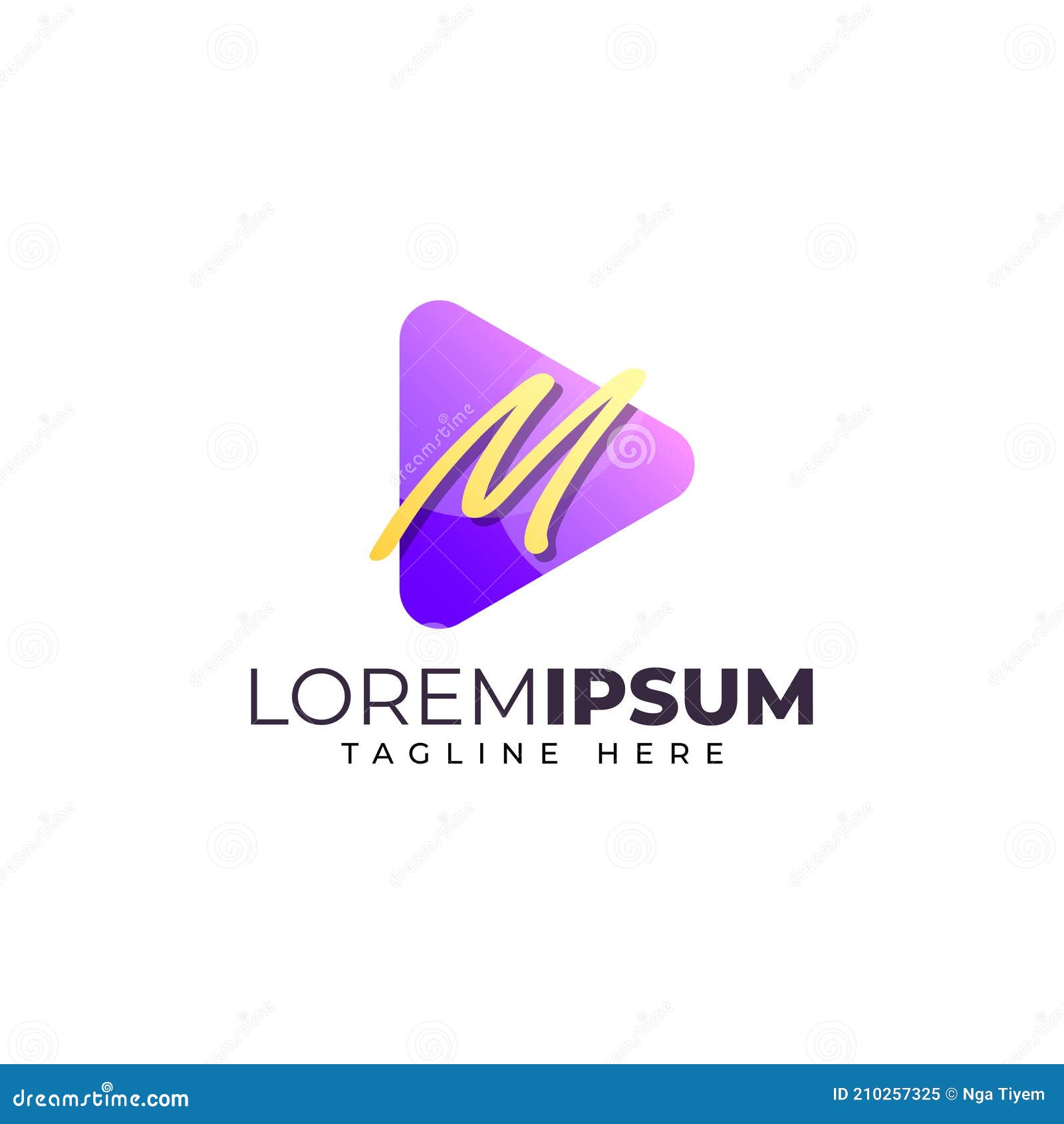 Letter M - multimedia Logo stock vector. Illustration of player - 210257325