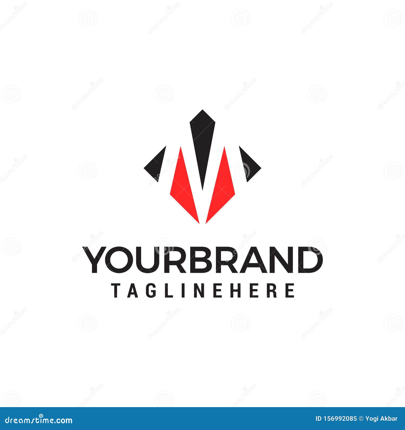 Letter M Negative Space Square Logo Vector Design Template Stock Vector ...