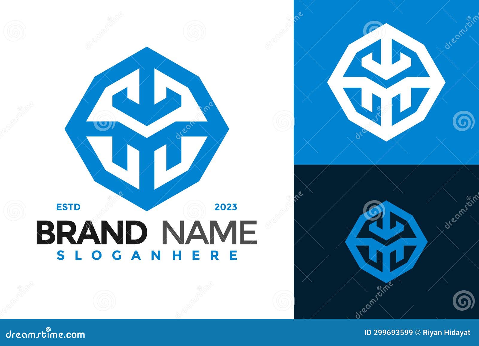 Letter M Octagon Logo Design Vector Symbol Icon Illustration Stock ...