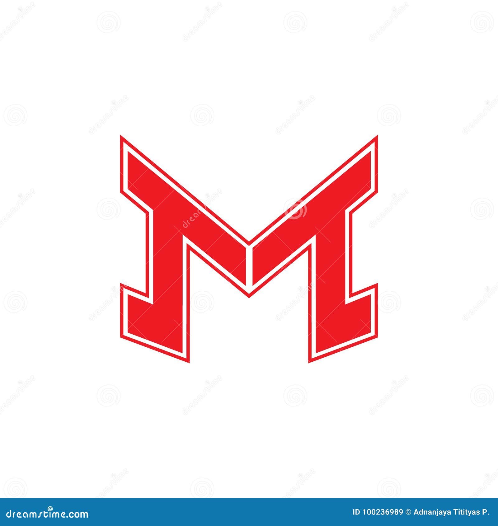 Letter m with outline logo stock vector. Illustration of company ...