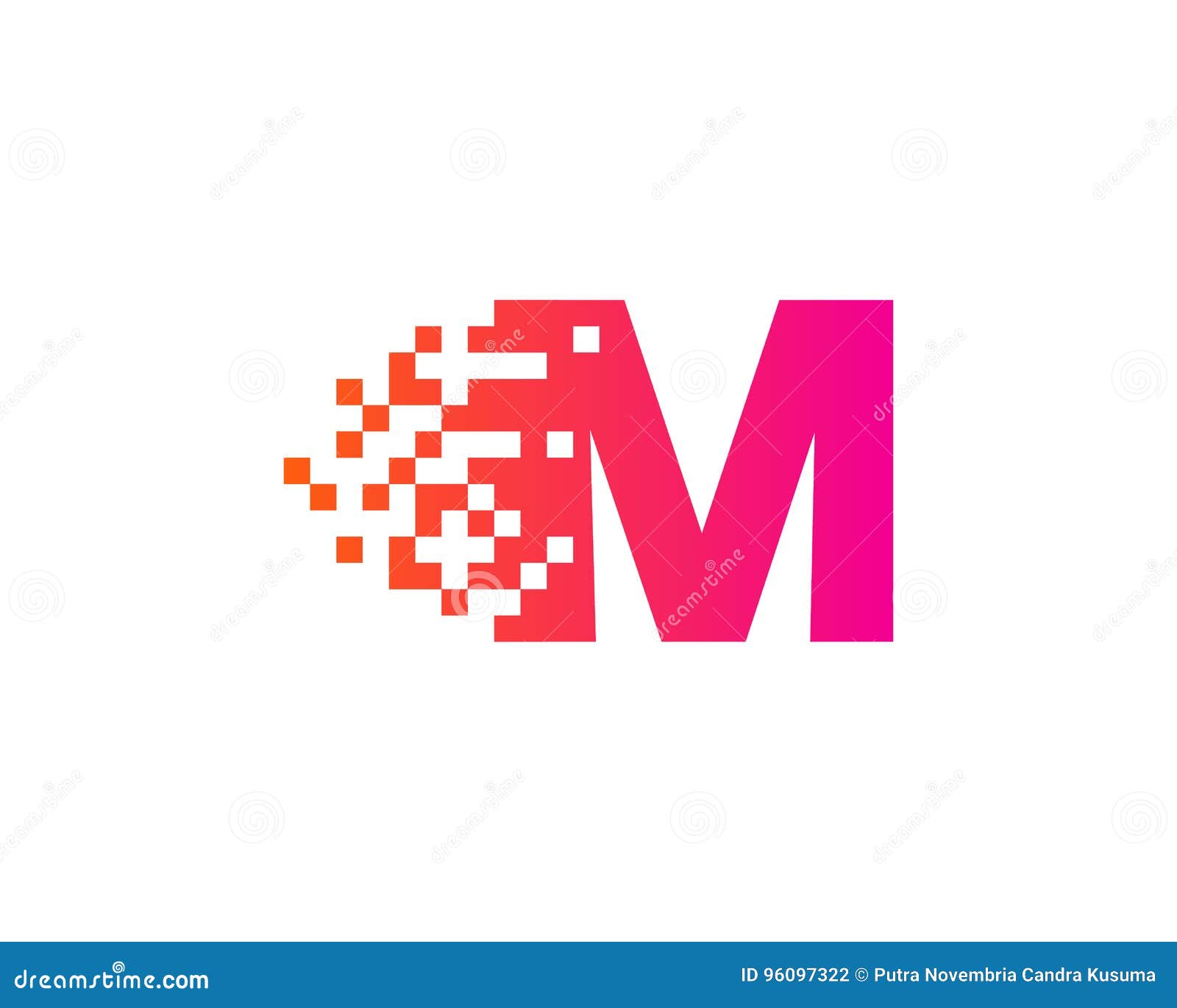 Letter M Pixel Icon Logo Design Element Stock Vector - Illustration of ...