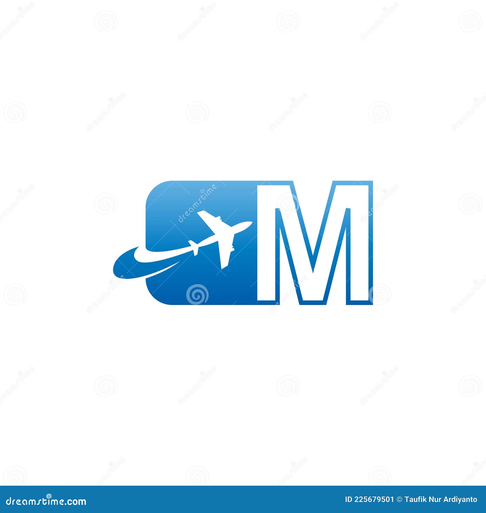 Letter M with Plane Logo Icon Design Vector Stock Vector - Illustration ...