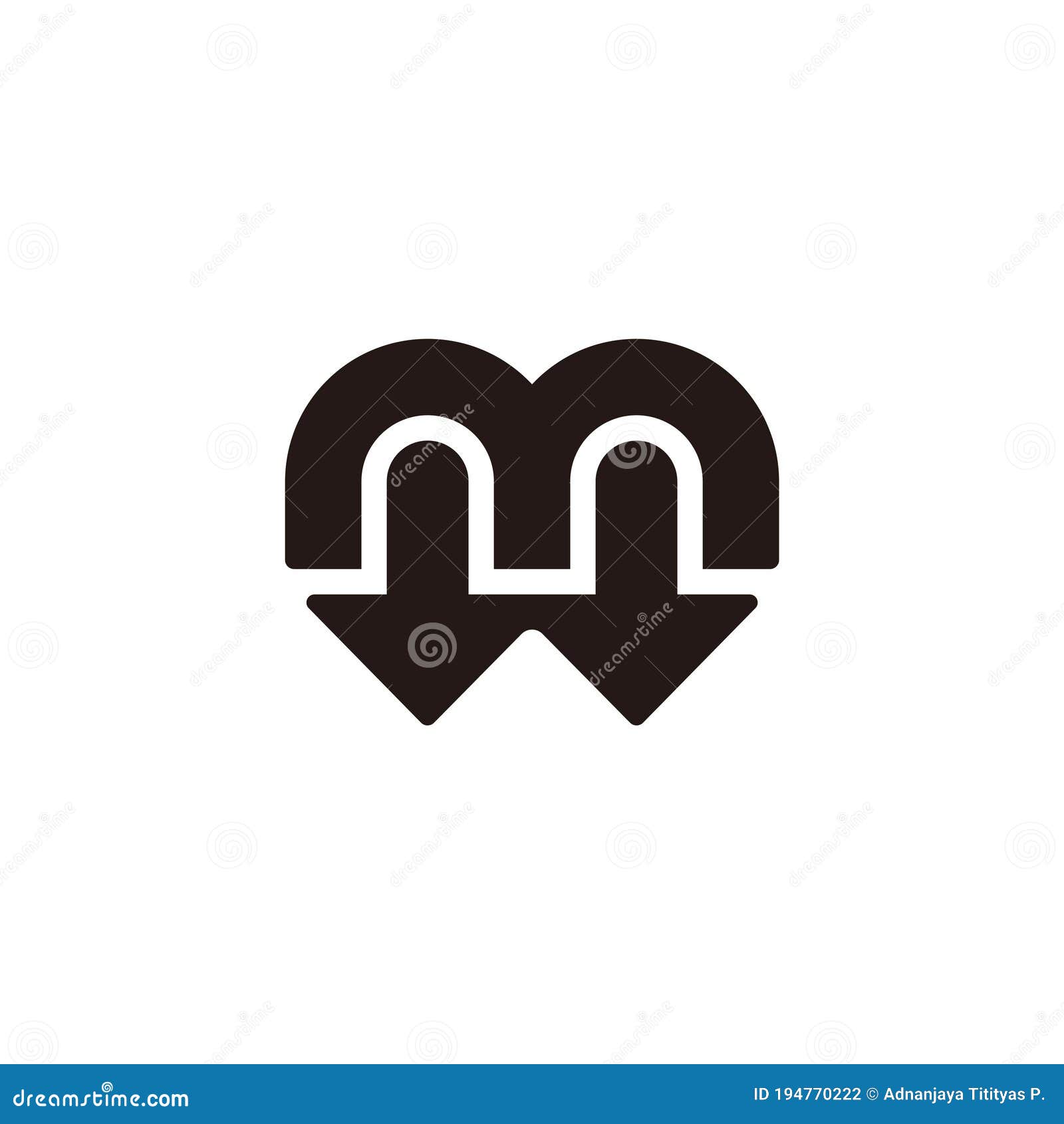Letter M Pointing Arrow Simple Geometric Logo Vector Stock Vector ...
