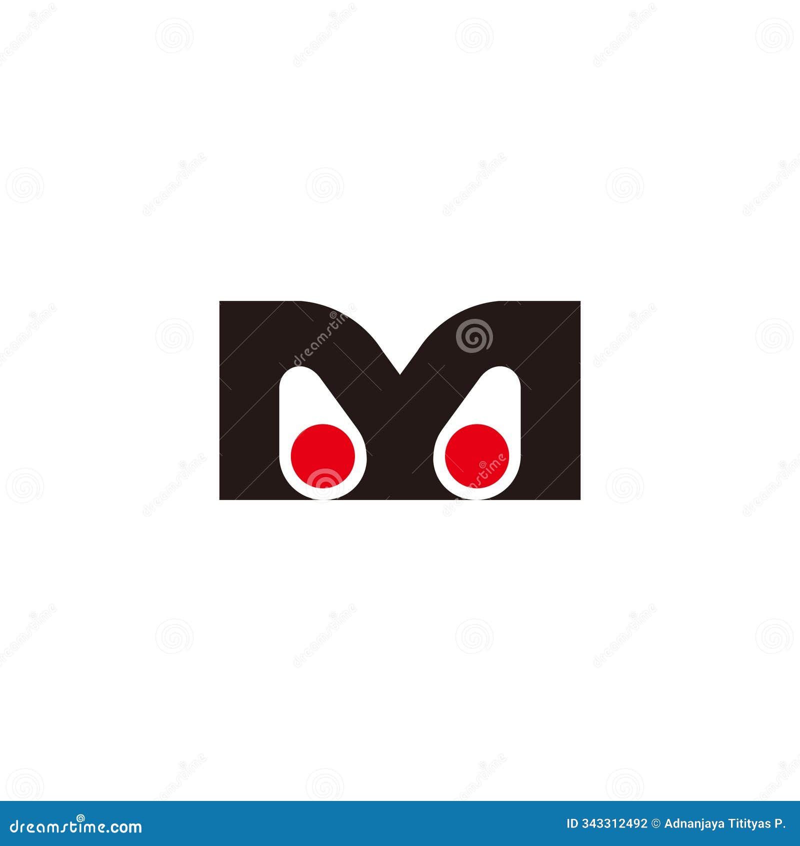 Letter M Red Button Simple Abstract Logo Vector Stock Vector ...