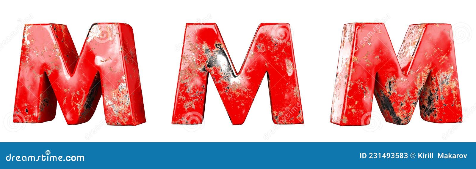 Letter M from Red Scratched Metallic Letters Alphabet Collection Set ...