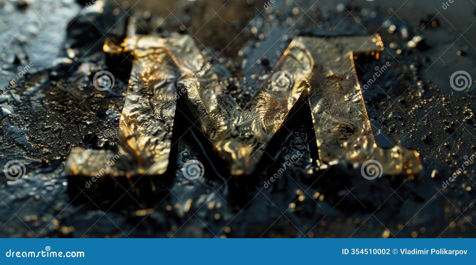 Letter M Reflection on Water Surface, Suitable for Design Projects ...