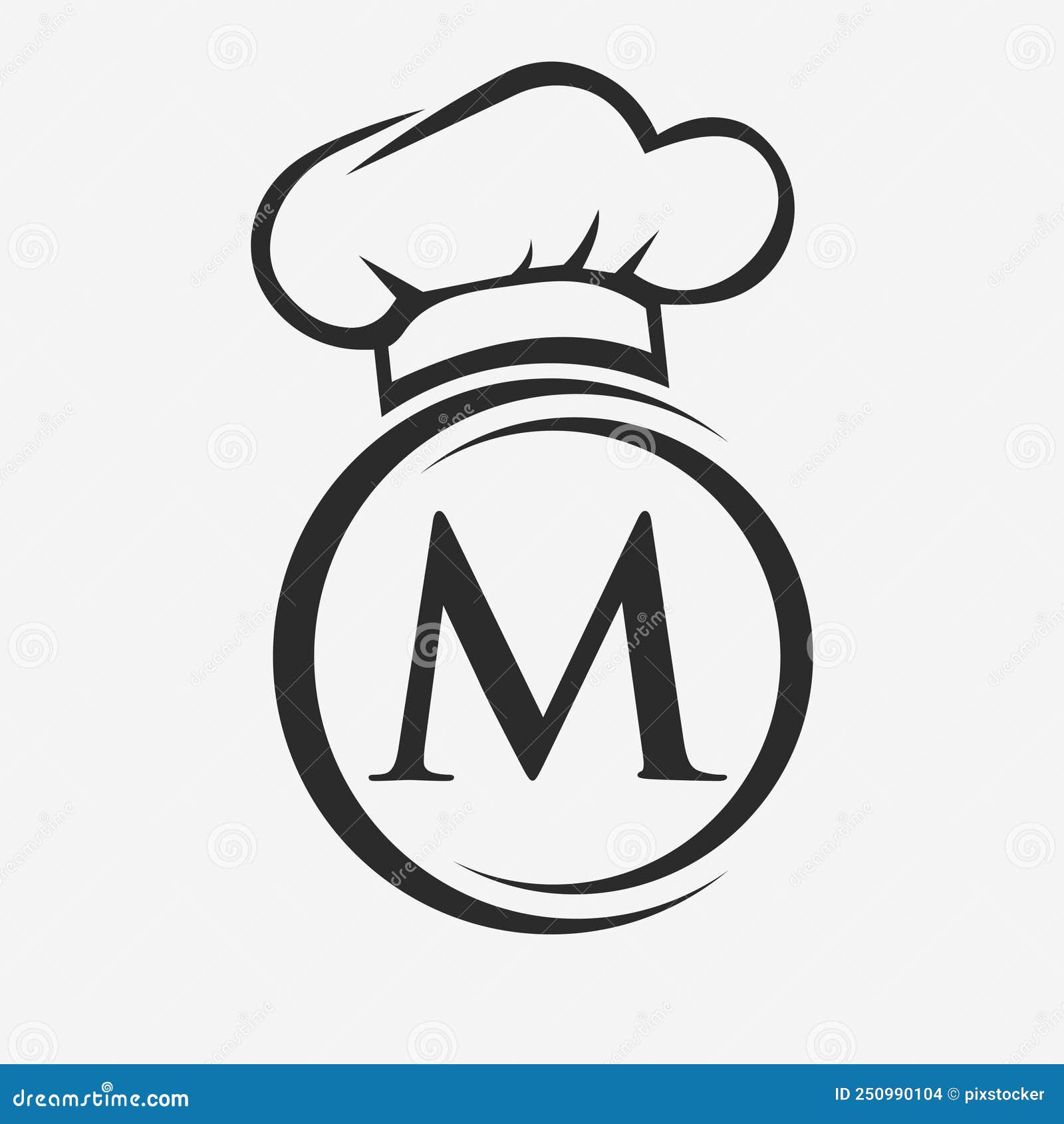 Letter M Restaurant Logo Template. Restaurant Logo Concept with Chef ...