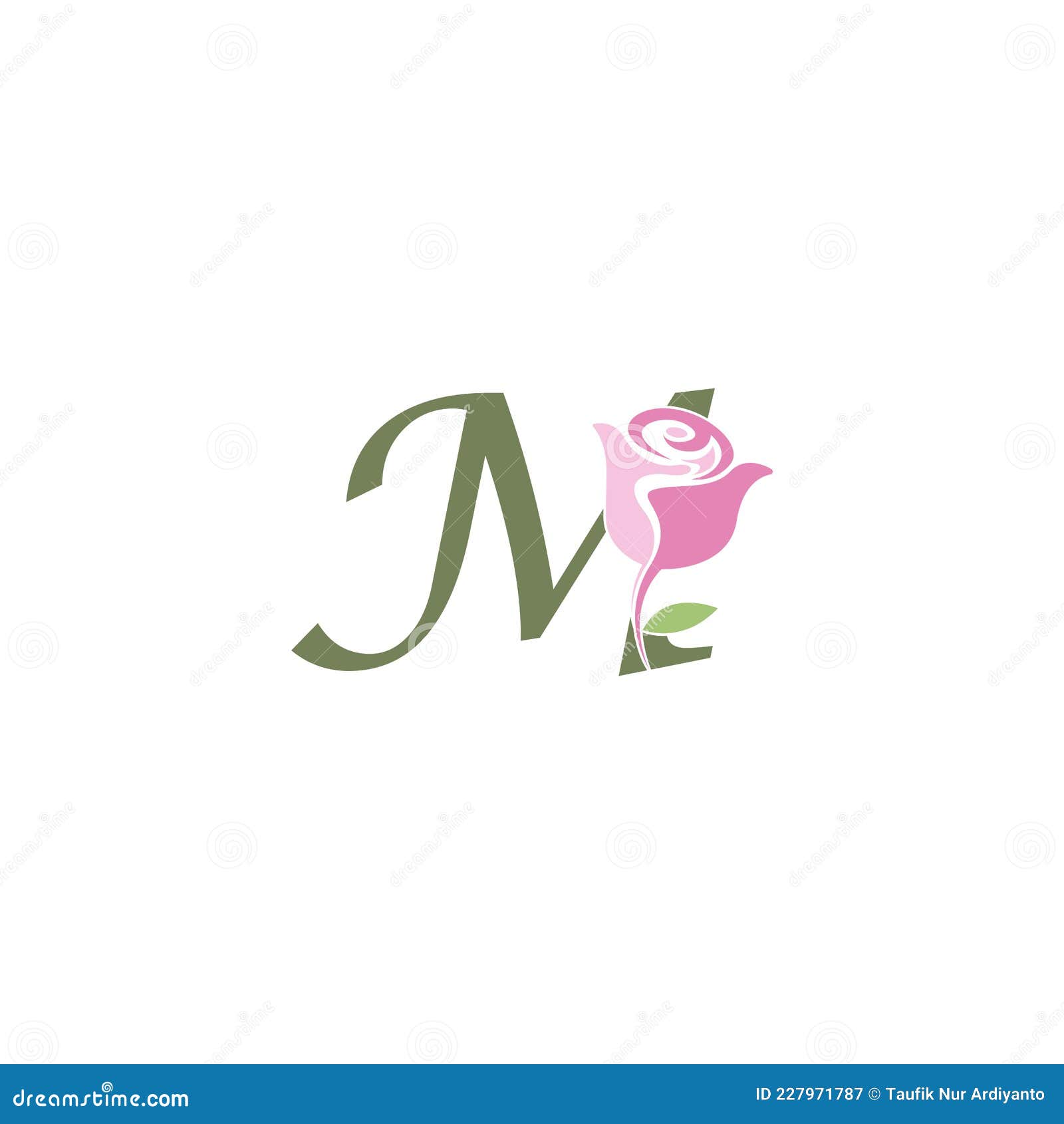 Letter M with Rose Icon Logo Vector Template Stock Vector ...