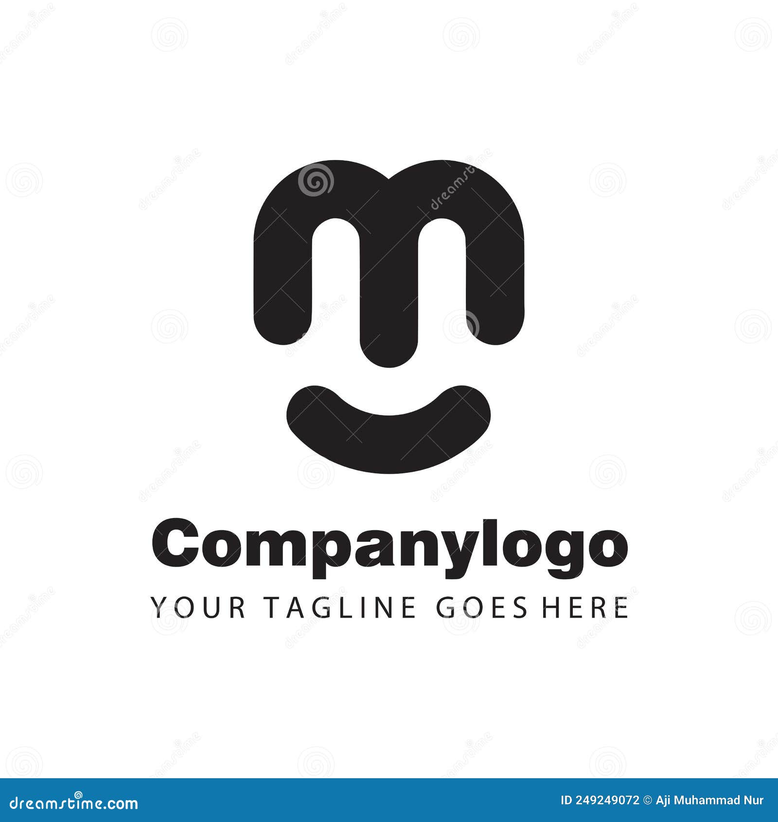 Letter M Rounded for Logo Design Template Stock Illustration ...
